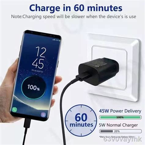 Hot Samsung Super Fast Charger W PD Type C To Type C Fast Charger For Samsu Cable S S