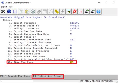 Add Ship Via Code Selection To Shipped Data Export Asn Elliott