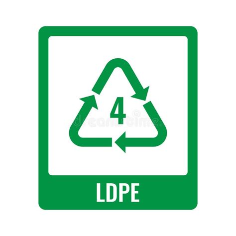 Vector Ldpe Plastic Recycle Code Sign Stock Vector Illustration Of