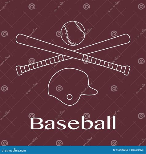 Bates De B isbol Bola Casco Ilustraci n Del Vector Ilustración del