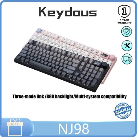 Keydous Nj98 3 Mode 24g Bluetooth Wireless Hot Swap Custom 98 Key
