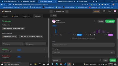 Gokul S On Linkedin 100daysofcodingchallenge Leetcode