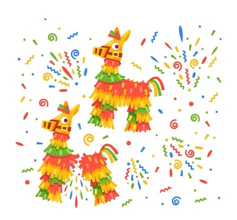 Pinatas Festivas Coloridas De Burro Decorações Tradicionais De Festa
