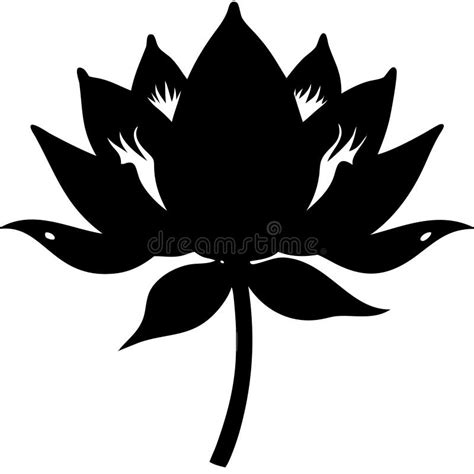 Silhouette Lotus Flower Vector Art Buddhism Meditation Tattoo Design