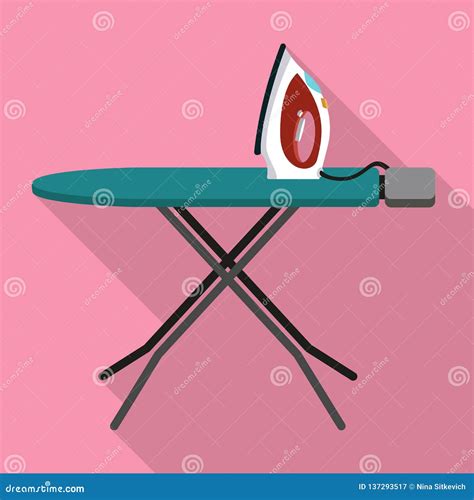 House Ironing Board Icon Flat Style Stock Vector Illustration Of