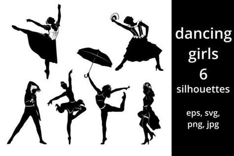 Dancing Girls Silhouettes Svg Graphic By Yurals Art · Creative Fabrica