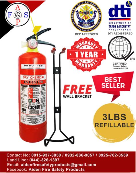 Fire Extinguisher 3lbs ABC Dry Chemical Refillable Lazada PH