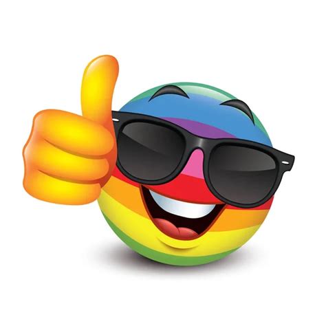 Cute Earth Emoticon Thumb Sunglasses Emoji Vector Illustration Stock