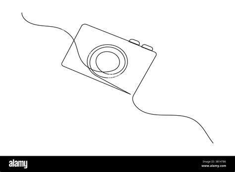 Camera Icon Continuous One Line Drawing And Minimalist Style Isolate Outline Vector Illustration