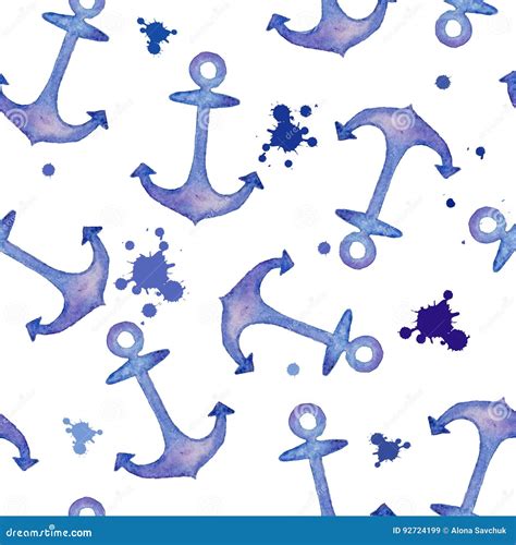 Seamless Pattern With Anchor Stock Vector Illustration Of Sharp