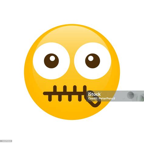 Silent Smiley Emoji Icon Emoticon Smile Emotion Funny Cartoon Social