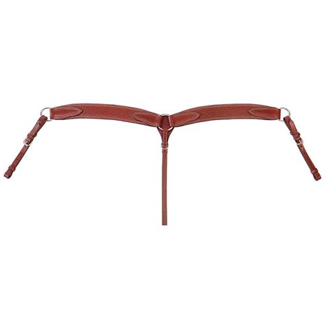 5616 Cht Chestnut Leather Breast Collar Wbasket Stamp Double Stitch