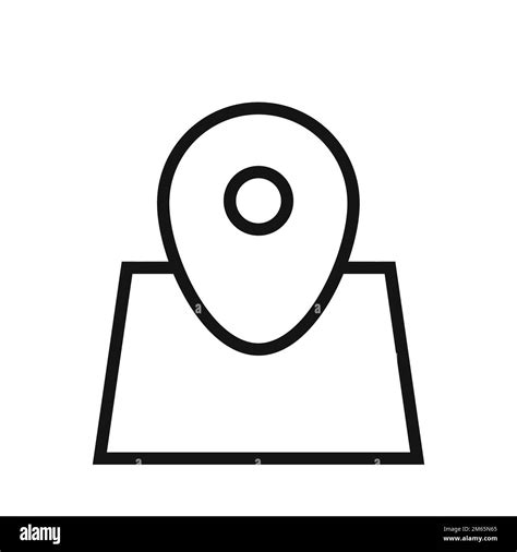 Map Line Icon Isolated On White Background Black Flat Thin Icon On