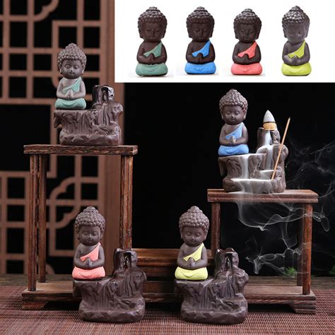 In Stock Cute Mini Buddha Statue Monk Figurine Tathagata India Yoga Mandala Sculptures Ceramic