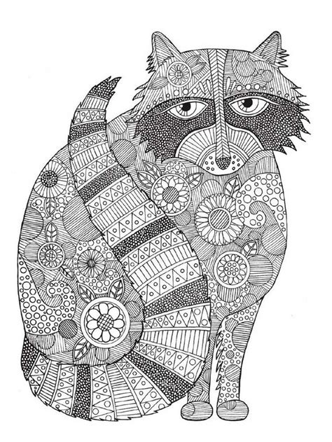 Раскраски Енот Антистресс | Coloring books, Adult coloring animals ...