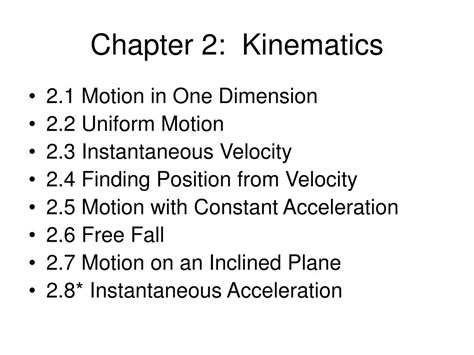 PPT Chapter Kinematics PowerPoint Presentation Free Download ID