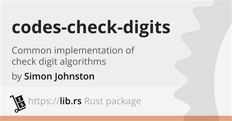Codes Check Digits Rust Implementation Lib Rs