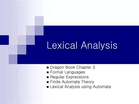Ppt Lexical Analysis Powerpoint Presentation Free Download Id900755