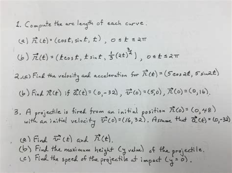 Solved Compute The Arc Length Of Each Curve R T Cost Chegg