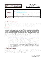 COMP Operating Systems Course Overview And Objectives Course Hero