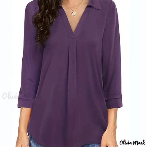 Olivia Mark Womens Plus Size Elegant Half Sleeve Casual Blouse With