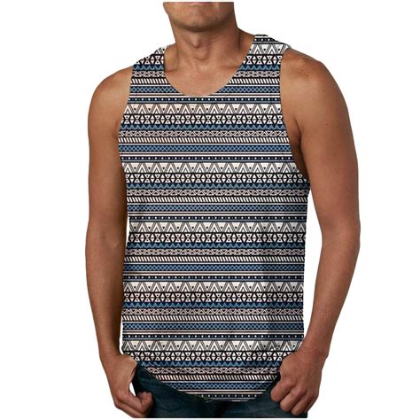 Vekdone Casual Tank Tops For Men Stripe Sport Gym Muscle Blouse 2024
