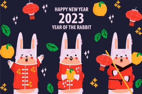 Year Of The Rabbit Background Graphic By April Arts · Creative Fabrica