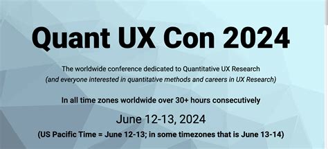 Quant UX Con 2024 All UX Research Events
