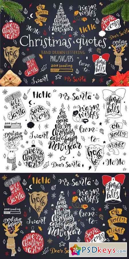 Merry Christmas Quotes Lettering Set 2029505 Free Download Photoshop