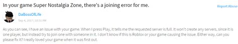 Singleplayer Server Is Full Bug Engine Bugs Developer Forum Roblox