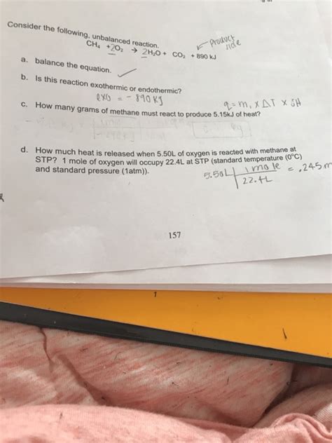 Solved Consider The Following Unbalanced Reaction CH 202 Chegg