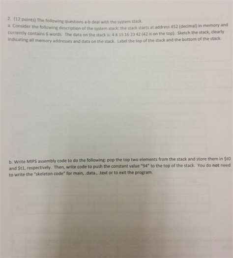 Solved The Following Questions A B Deal With The System