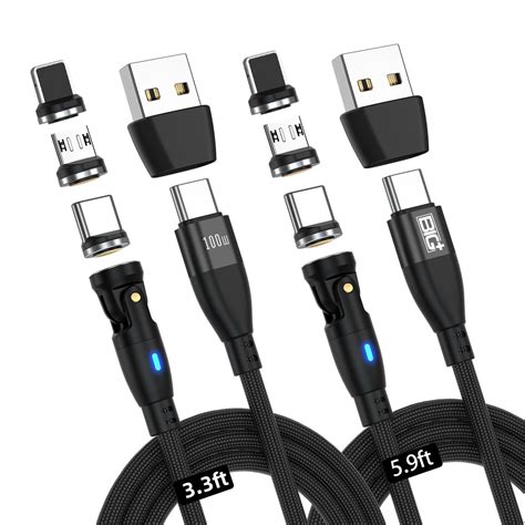 Big Magnetic Charging Cable 2 Pack 33ft59ft 100w Usb