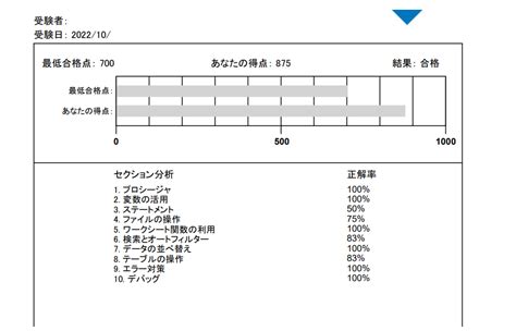 Vba スタンダード試験に合格しました。