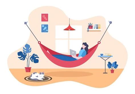 People Lying On Hammock Illustration Vector Art At Vecteezy