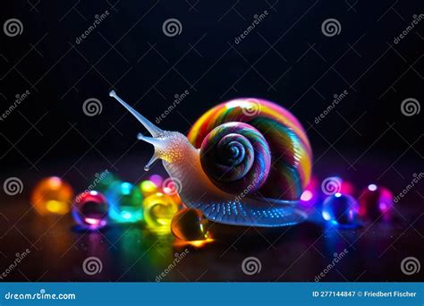 Rainbow Colored Snail Small Multicolor Decorative Figurine Generative