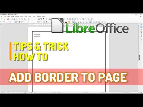 LibreOffice Writer How To Add Border To Page YouTube