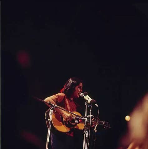 American Folk Singer Joan Baez Performs On Stage Old Photo