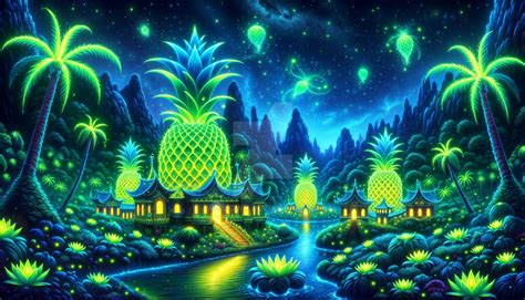 Neon Green Pineapple Town By Wellowr On Deviantart