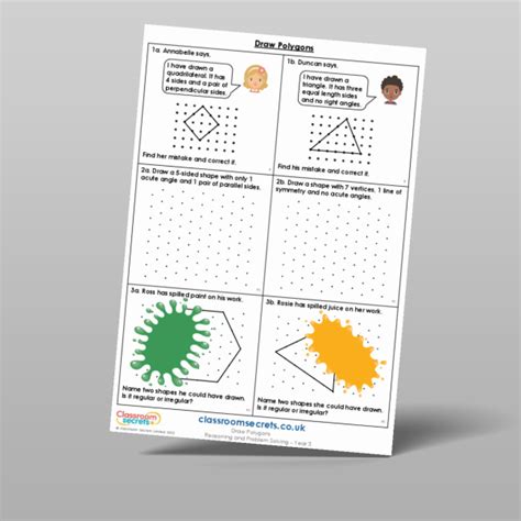 year 3 draw polygons reasoning and problem solving resource classroom