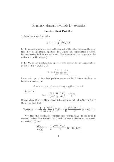 Boundary Element Methods For Acoustics