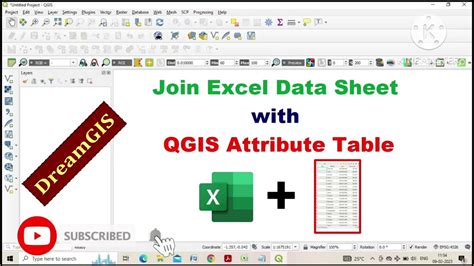 How To Join Excel Data Sheet With Qgis Attribute Table Youtube