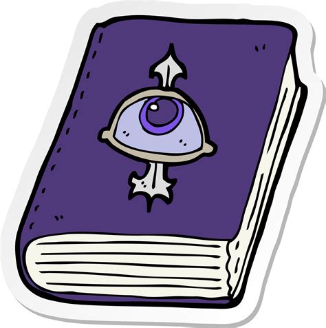 Sticker Of A Cartoon Magic Spell Book 11283542 Vector Art At Vecteezy