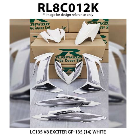 Cover Set Yamaha Lc135 V8 Rapido Exciter Gp 135 14 White Blue