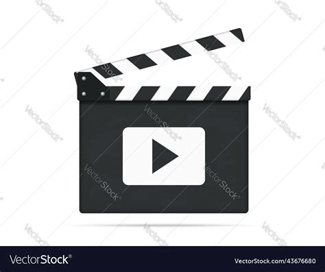 Clapper Board With Play Button Royalty Free Vector Image