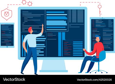 professional programmers work composition vector image