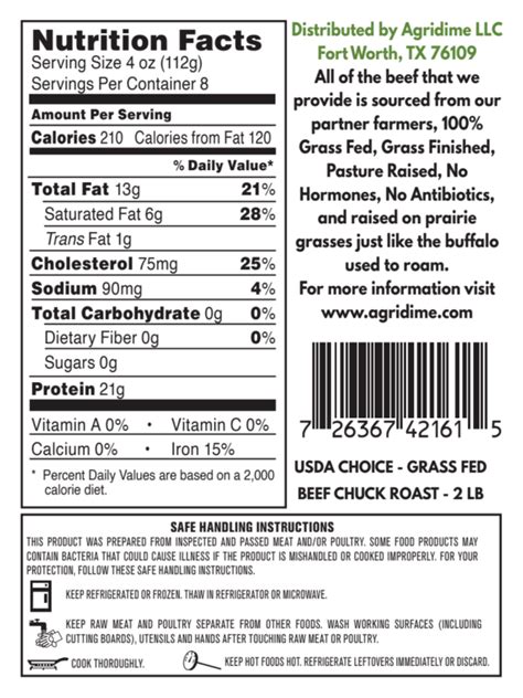 Grass Fed Chuck Roast American Grazed Beef