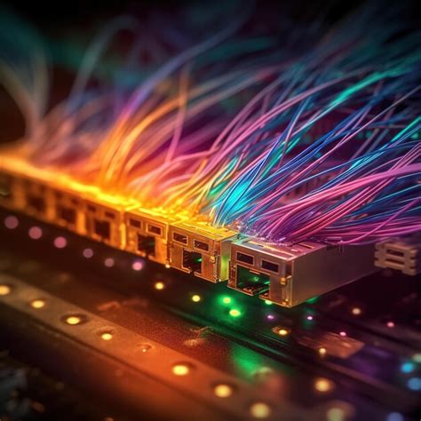 Fundo De Fibra ótica Binária De Cabo De Rede Foto Premium
