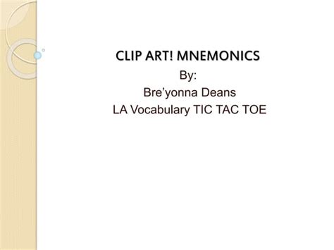 Clip Art Mnemonics Pptx