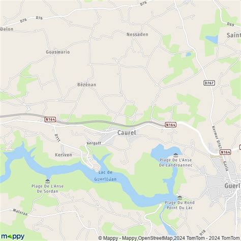 Plan Caurel : carte de Caurel (22530) et infos pratiques